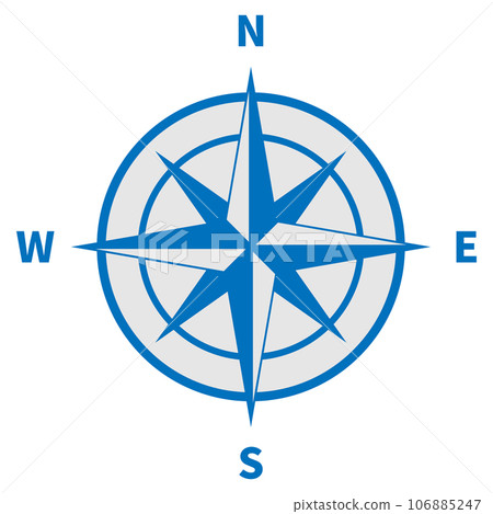 compass direction mark blue - Stock Illustration [106885247] - PIXTA