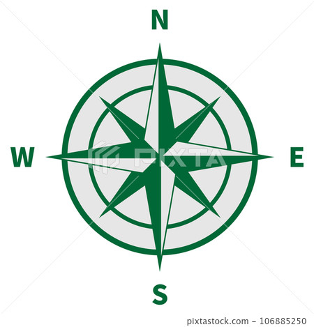 Compass direction mark green - Stock Illustration [106885250] - PIXTA