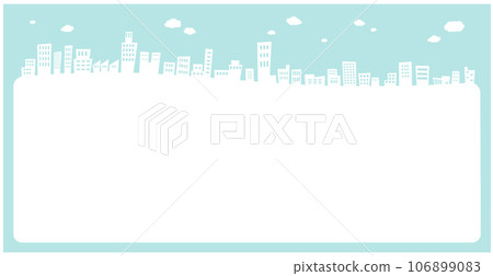 Scenery frame with buildings lined up - Stock Illustration [106899083 ...
