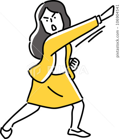 A woman in a transformation pose - Stock Illustration [106904541] - PIXTA