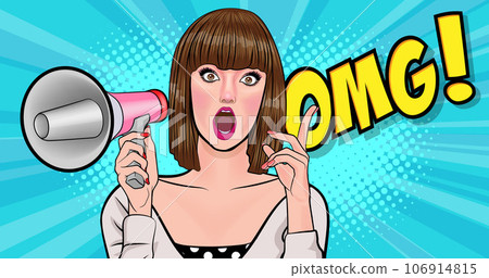 surprise woman OMG looking wow 210 - Stock Illustration [106914815] - PIXTA