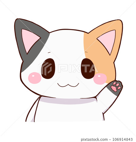 Hello calico cat - Stock Illustration [106914843] - PIXTA