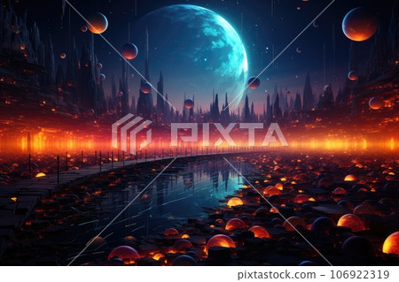 Orbit of Universe colourful abstract... - Stock Illustration [106922319 ...