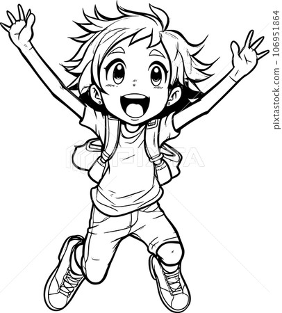 Happy Child Clip Art Black And White