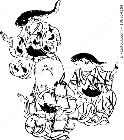Puffer fish man and stingray man - Stock Illustration [106954184] - PIXTA