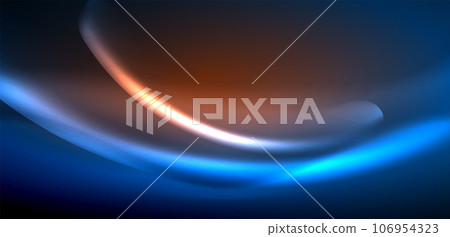 Dynamic waves in ethereal glow of neon lights.... - Stock Illustration ...