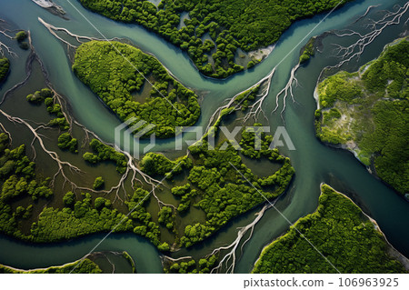 River Delta Satellite View