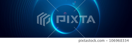 Abstract blue digital dynamic circle with... - Stock Illustration ...