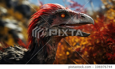 Velociraptor portrait closeup. Hunting angry...-插圖素材 [106976744] - PIXTA圖庫