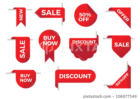 Set of price tags with various shapes,... - Stock Illustration ...
