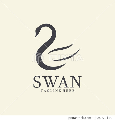 Vector Illustration Swan Logo Template-插圖素材 [106979140] - PIXTA圖庫