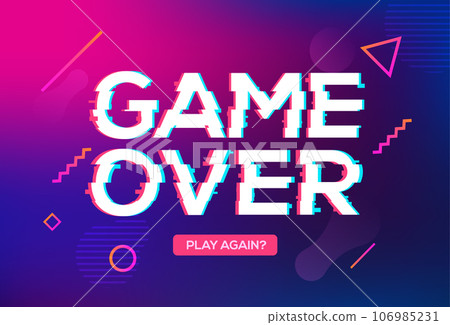 Game over screen glitch video retro pixel...-插圖素材 [106985231] - PIXTA圖庫