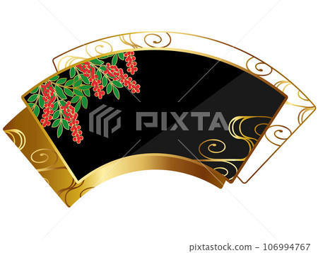 Luxury southern sky and fan-shaped frame black... - Stock Illustration ...