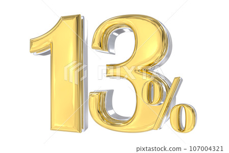 golden letter 13 in gold - Stock Illustration [107004321] - PIXTA