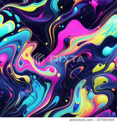 Seamless pattern of neon fluid vivid vibrant... - Stock Illustration ...