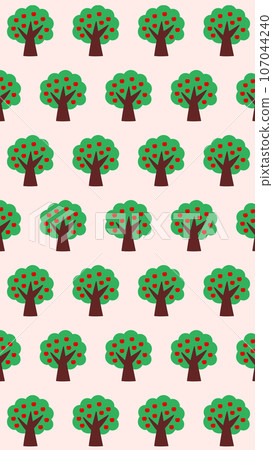 Simple cute apple tree illustration background... - Stock Illustration ...