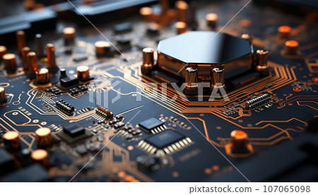 Computer processor and motherboard. Ai-generated - Stock Illustration ...
