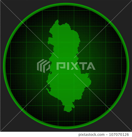 Vector map Albania on the radar screen-插圖素材 [107070126] - PIXTA圖庫