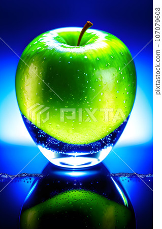 the Apple water glass, glass of water - Stock Illustration [107079608 ...