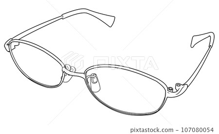 Stylish glasses line drawing - Stock Illustration [107080054] - PIXTA