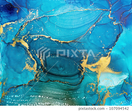Cyan blue liquid watercolor background with... - Stock Illustration ...