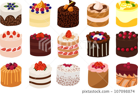 A lot of cakes - Stock Illustration [107098874] - PIXTA