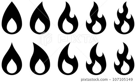 Simple flame, fire vector illustration set - Stock Illustration ...