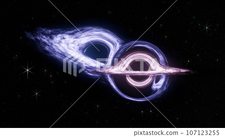 Gravitational Lensing by Two Black Holes in... - Stock Illustration ...