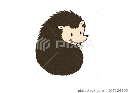 Drawing cute hedgehog thumbs up and smile, no... - Stock Illustration ...