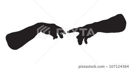 Hands of the creation of Adam. Vector drawing - Stock Illustration ...