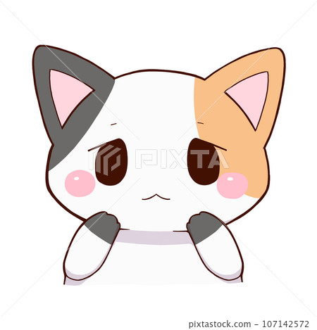 Calico cat/sad - Stock Illustration [107142572] - PIXTA