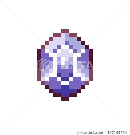 Pixel art Purple Sapphire Gem Icon. Retro Style...-插圖素材 [107145734 ...