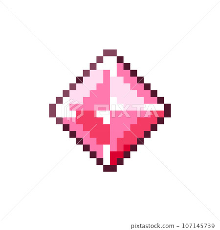 Pixel art Red Ruby Gem Icon. Retro Style Game...-插圖素材 [107145739] - PIXTA圖庫