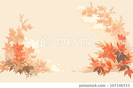 Japanese autumn background image - Stock Illustration [107146553] - PIXTA