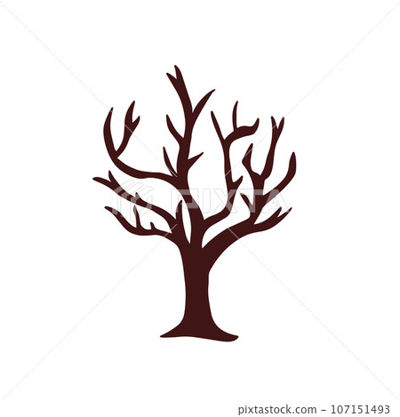 Vector silhouette of a tree without leaves.... - Stock Illustration ...