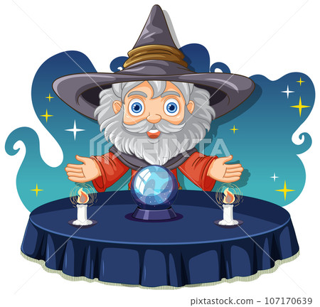 Wizard with magic spell cartoon - Stock Illustration [107170639] - PIXTA