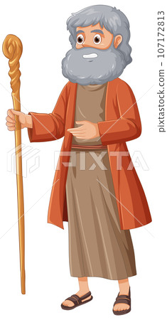 Moses Cartoon Character: A Religious Bible...-插圖素材 [107172813] - PIXTA圖庫