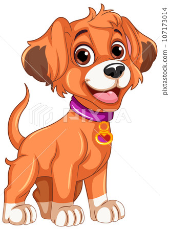 Cheerful Dog Standing Cartoon Character-插圖素材 [107173014] - PIXTA圖庫