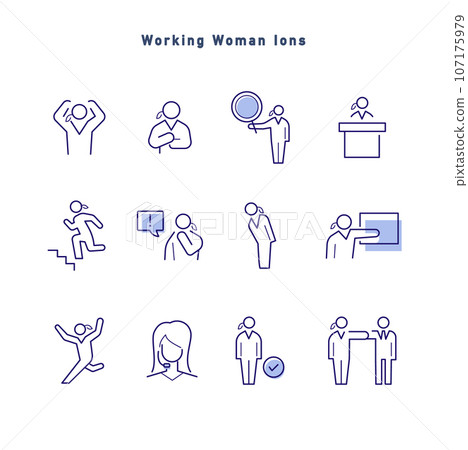 Working woman icon set - Stock Illustration [107175979] - PIXTA