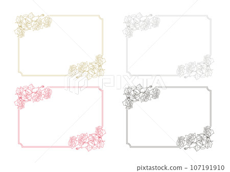 rose line drawing frame - Stock Illustration [107191910] - PIXTA