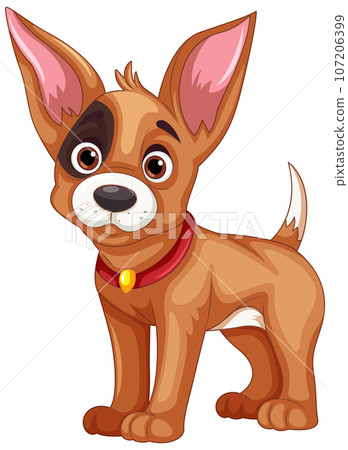 Cute dog cartoon character standing - Stock Illustration [107206399 ...