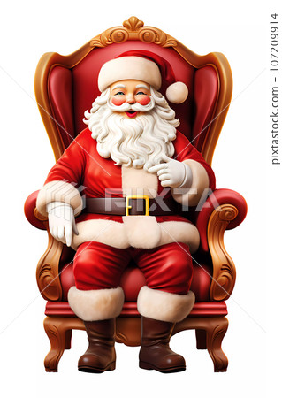 Cute Christmas Santa Claus Sits in a Chair... - Stock Illustration ...