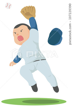 Diving catch baseball - Stock Illustration [107220390] - PIXTA