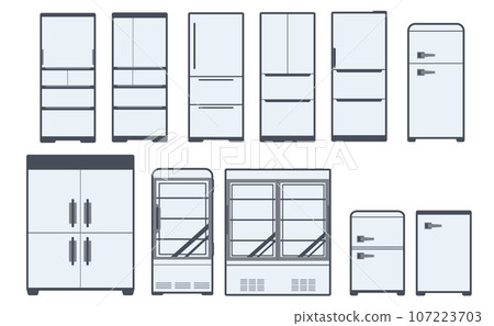 Set illustration of refrigerators of various... - Stock Illustration ...