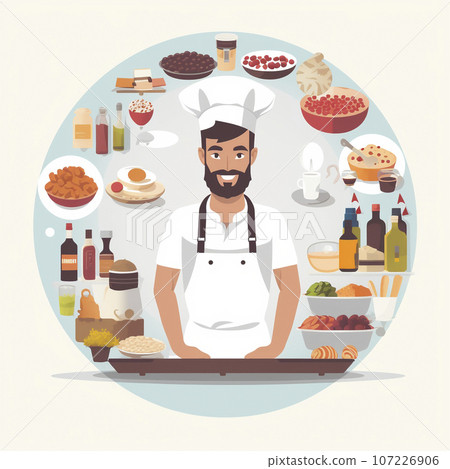 “AI generated image” of a chef using... - Stock Illustration [107226906 ...