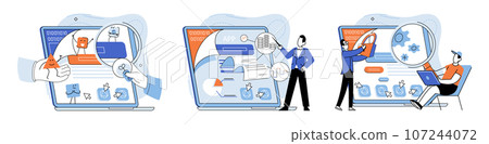 Application testing metaphor. Vector... - Stock Illustration [107244072 ...