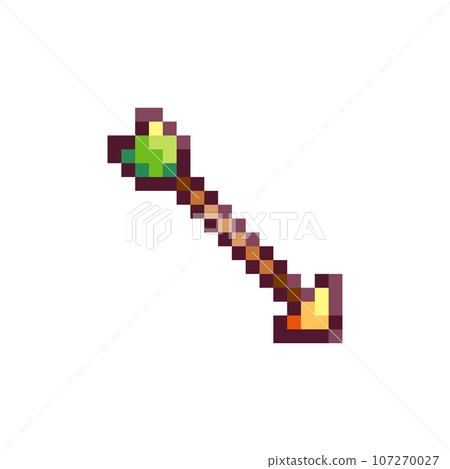 Pixel Art Arrow Icon. 8bit Retro Game Archer... - Stock Illustration ...