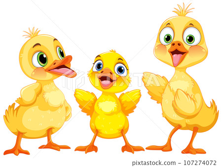 Cute Duckling Cartoon Characters - Stock Illustration [107274072] - PIXTA