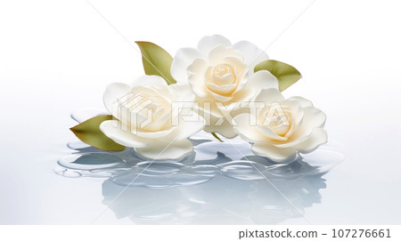 Beautiful flower blooming branch over the water...-插圖素材 [107276661 ...