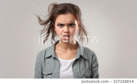 Angry girl - AI generated image - Stock Illustration [107288654] - PIXTA